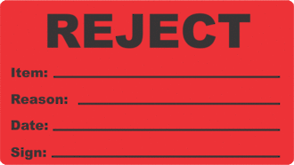 QC Reject x250 labels - Quality Control Labels - Handling Labels ...